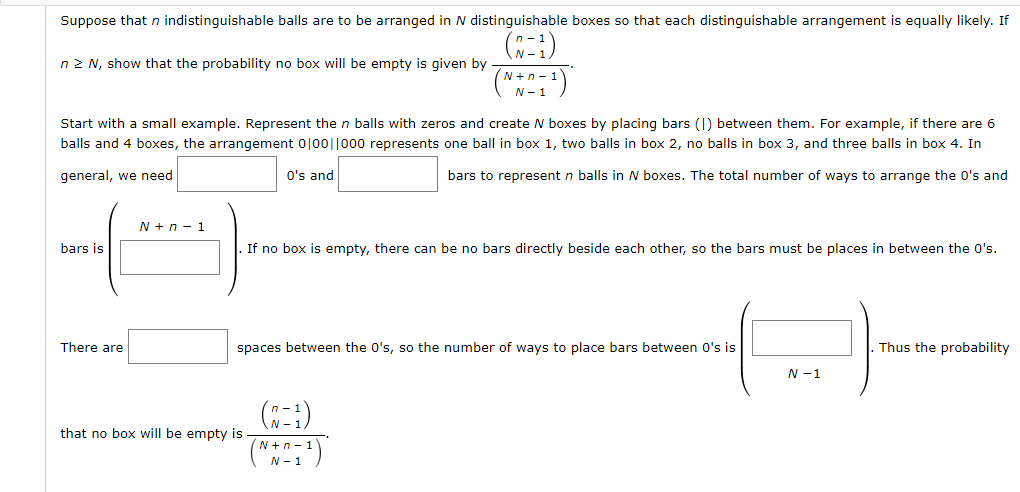 Solved Suppose that n indistinguishable balls are to be | Chegg.com