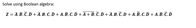 Solved Solve using Boolean algebra: | Chegg.com
