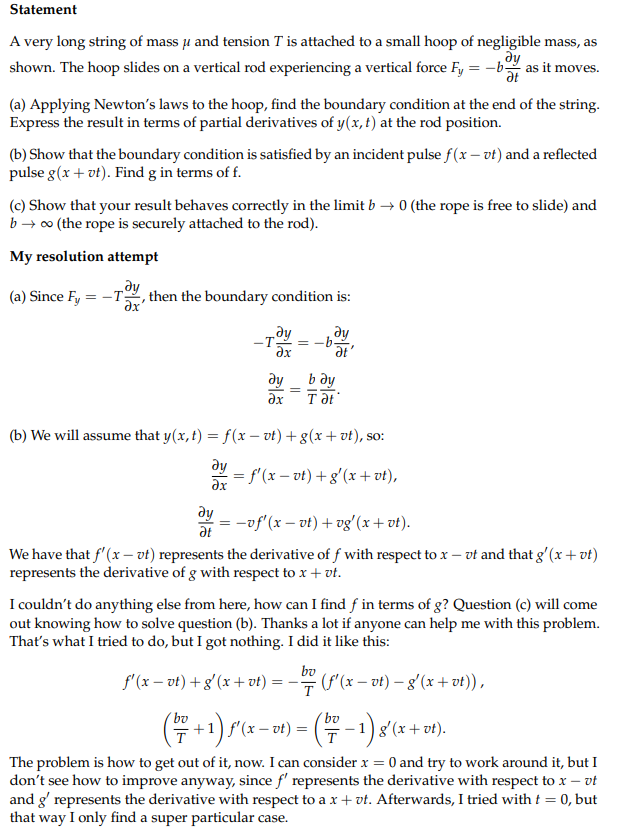 Solved Statement A very long string of mass μ and tension T | Chegg.com