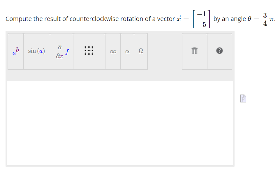 Solved Compute the result of counterclockwise rotation of a | Chegg.com