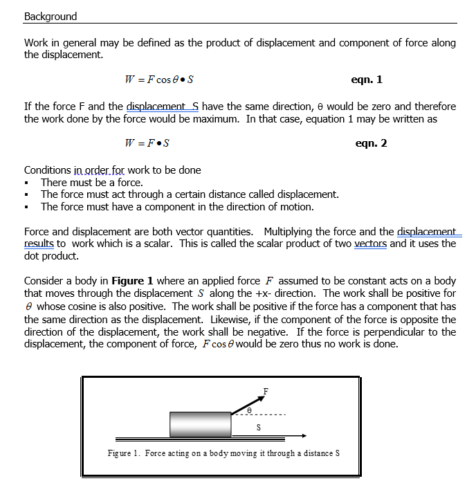 Solved Topic: Physics 1 Work and Energy (Virtual Lab | Chegg.com