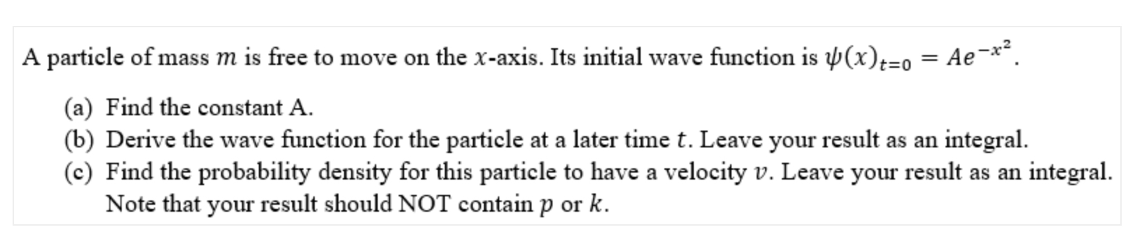 Solved A particle of mass m is free to move on the x-axis. | Chegg.com
