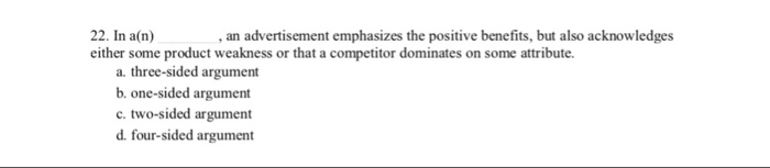 Solved 22. In a(n) either some product weakness or that a | Chegg.com