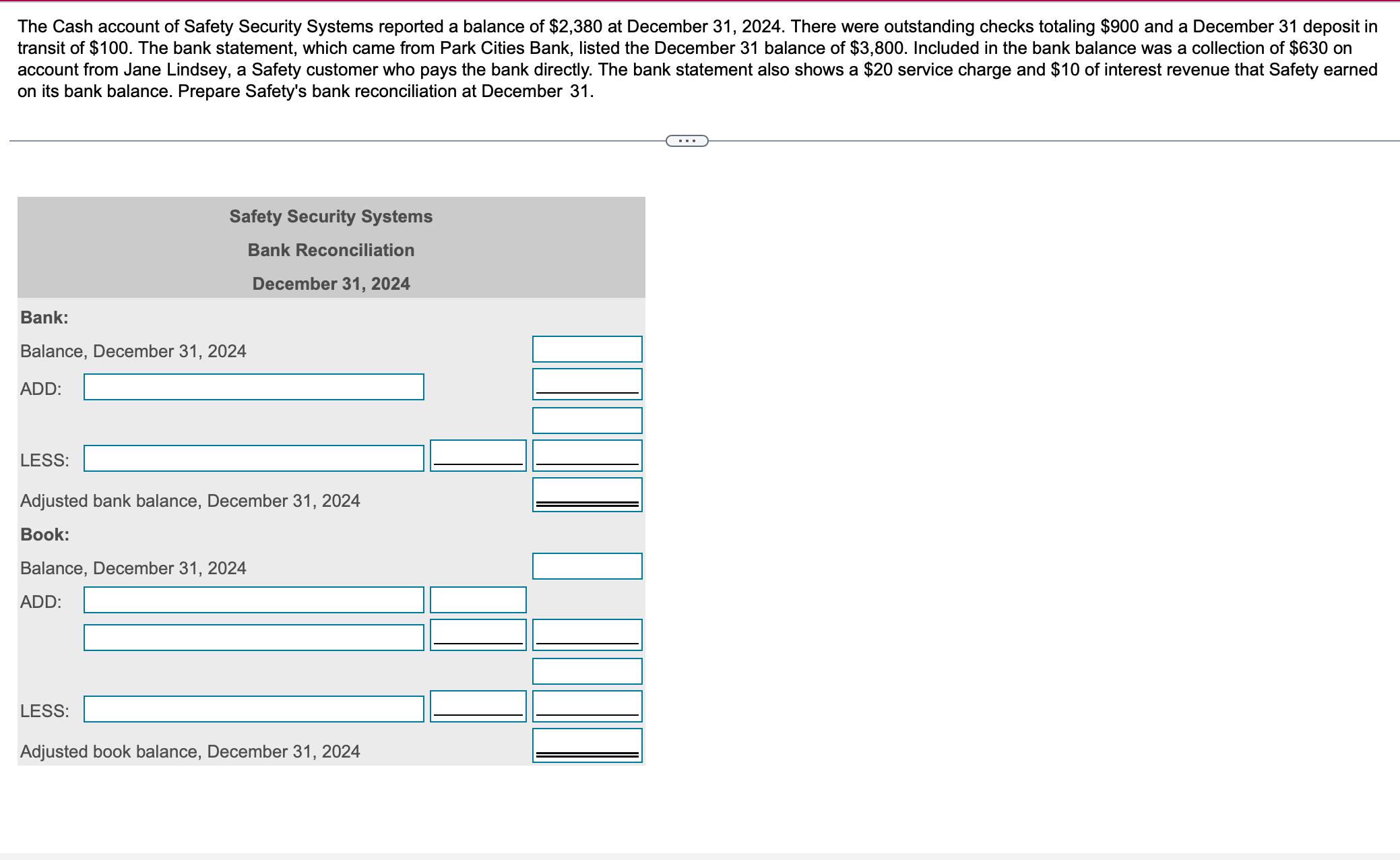 Solved The Cash account of Safety Security Systems reported | Chegg.com