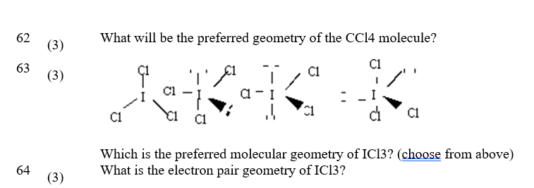 Solved What will be the preferred geometry of the CCl4 | Chegg.com