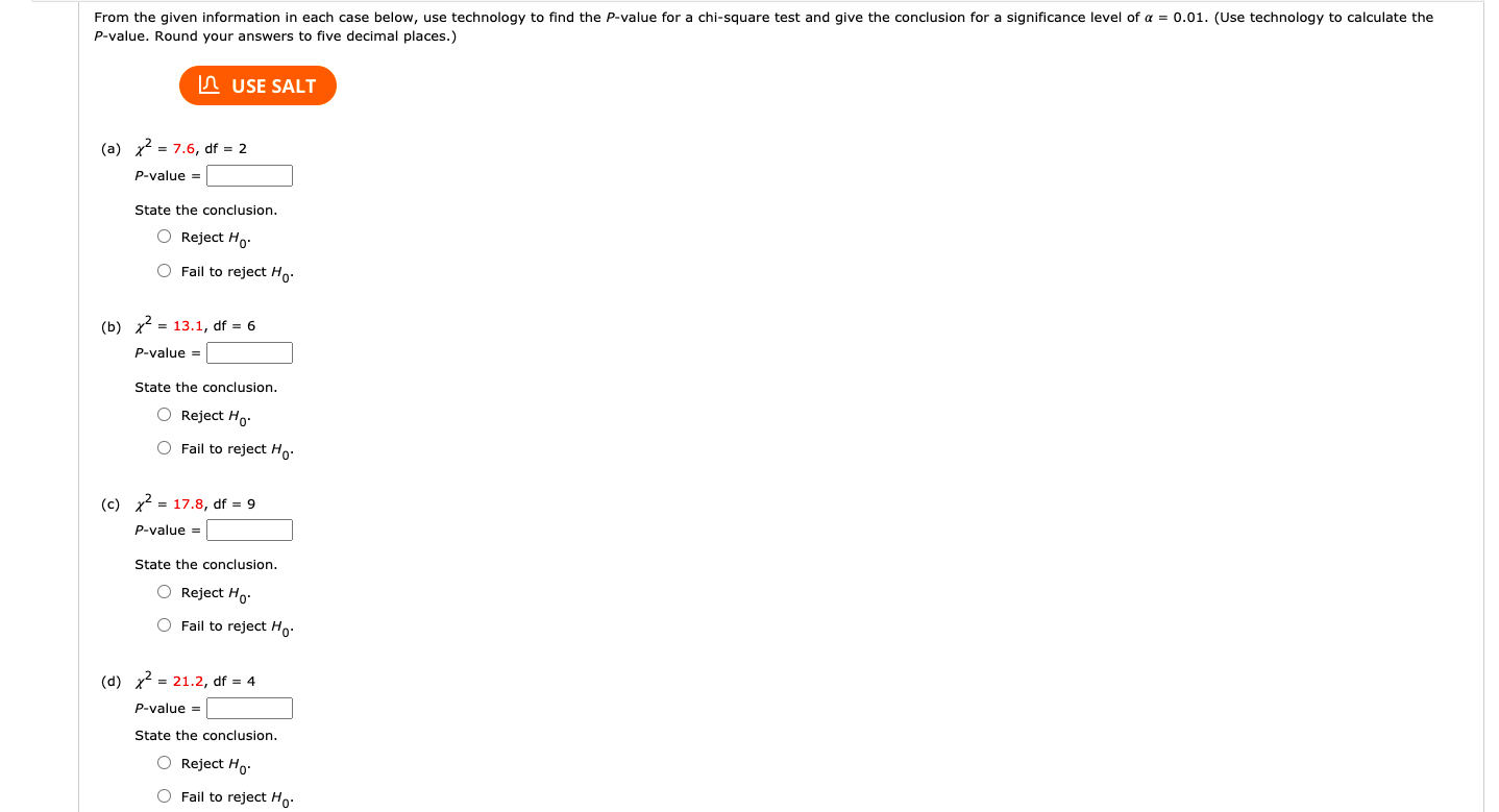 Solved From The Given Information In Each Case Below Use 