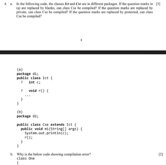 Solved 4. a. In the following code, the classes Ict and se | Chegg.com