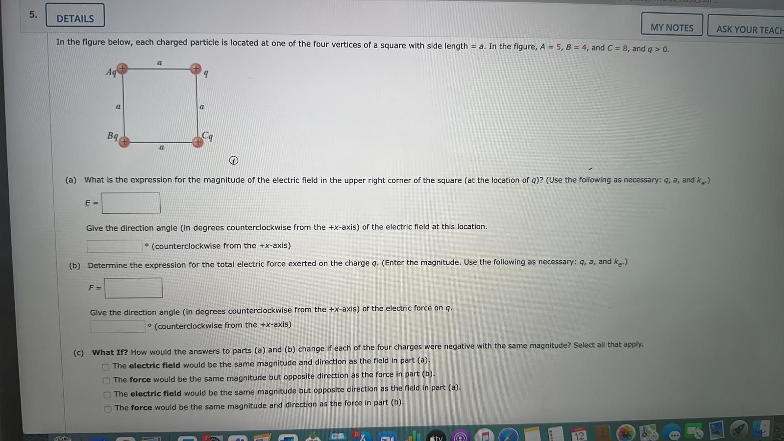 Solved In the figure below, each charged particle is located | Chegg.com