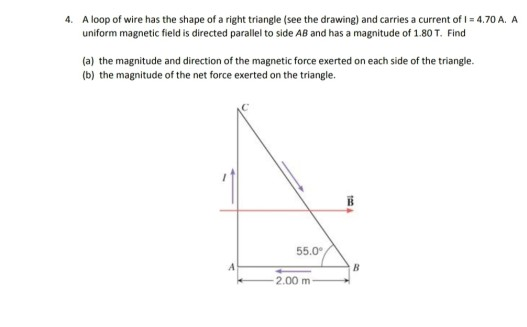 Solved A loop of wire has the shape of a right triangle (see | Chegg.com