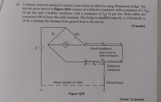 Solved b) A Murray loop test method is used to locate faults | Chegg.com