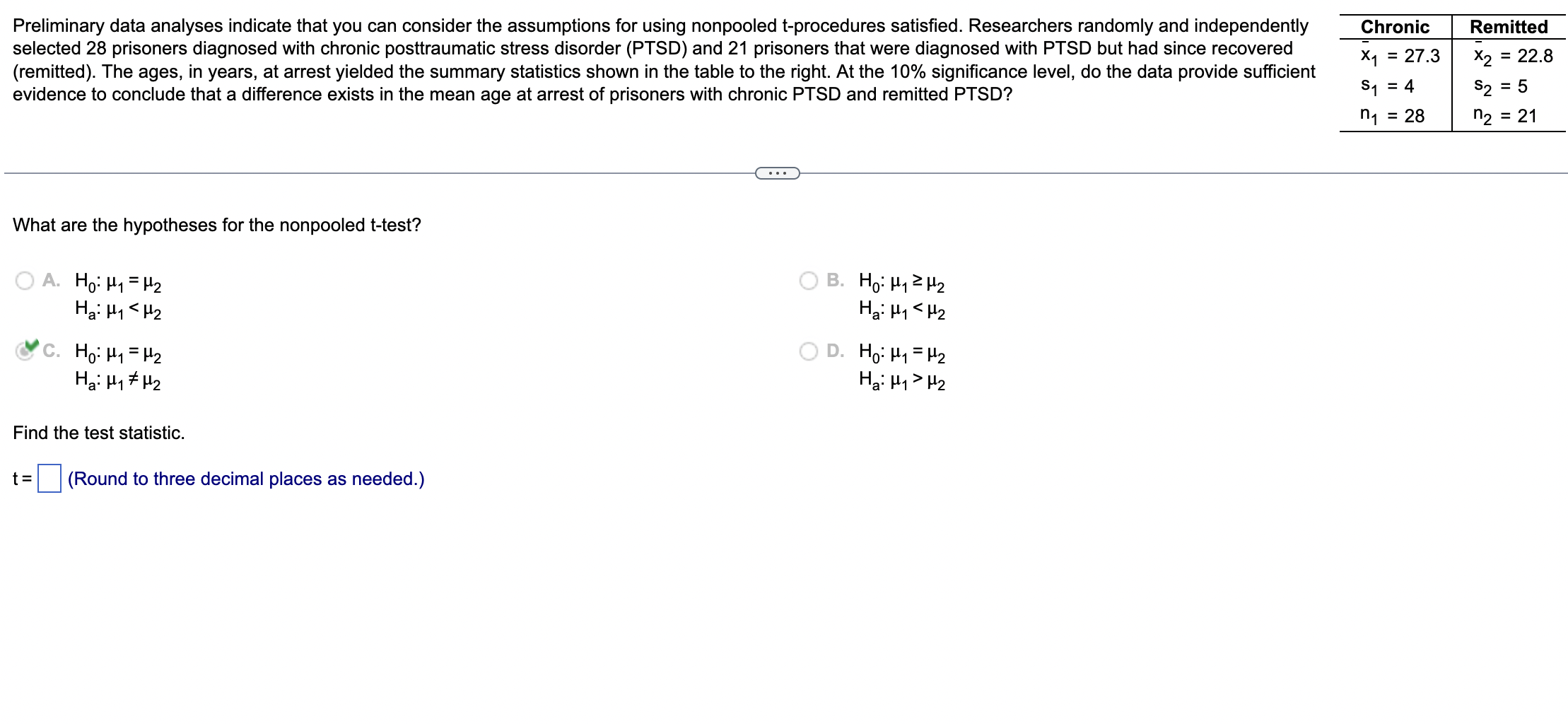 Solved Preliminary data analyses indicate that you can | Chegg.com