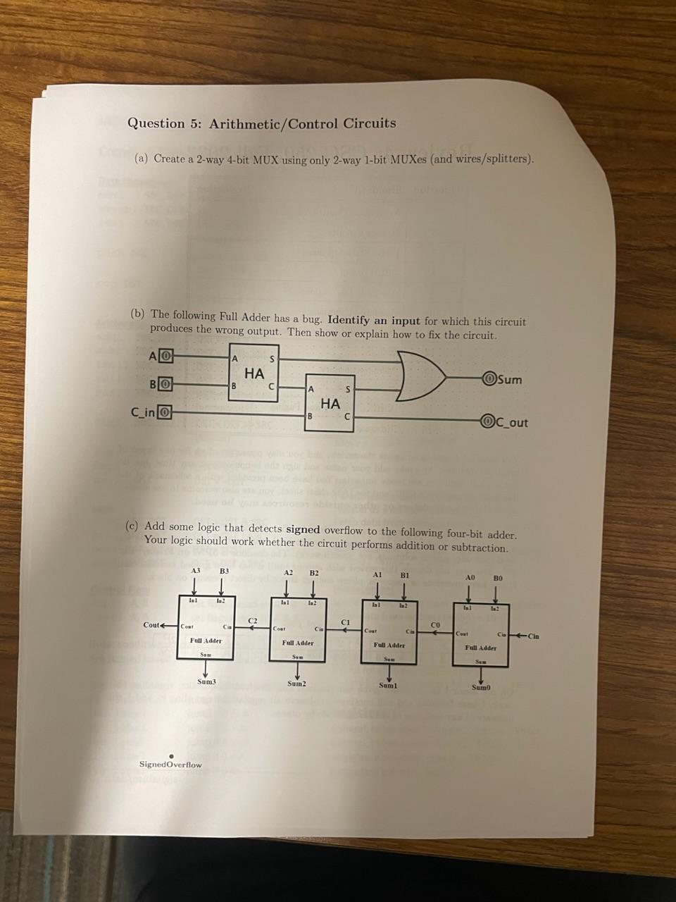 Solved A Create A 2 Way 4 Bit Mux Using Only 2 Way 1 Bit 8270