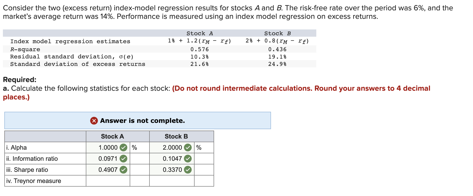 Solved Consider the two (excess return) index-model | Chegg.com