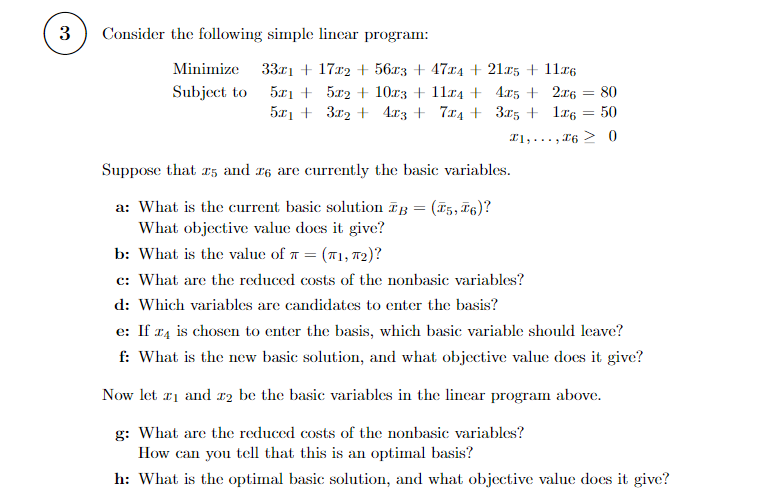 Solved 3 Consider the following simple linear program: | Chegg.com