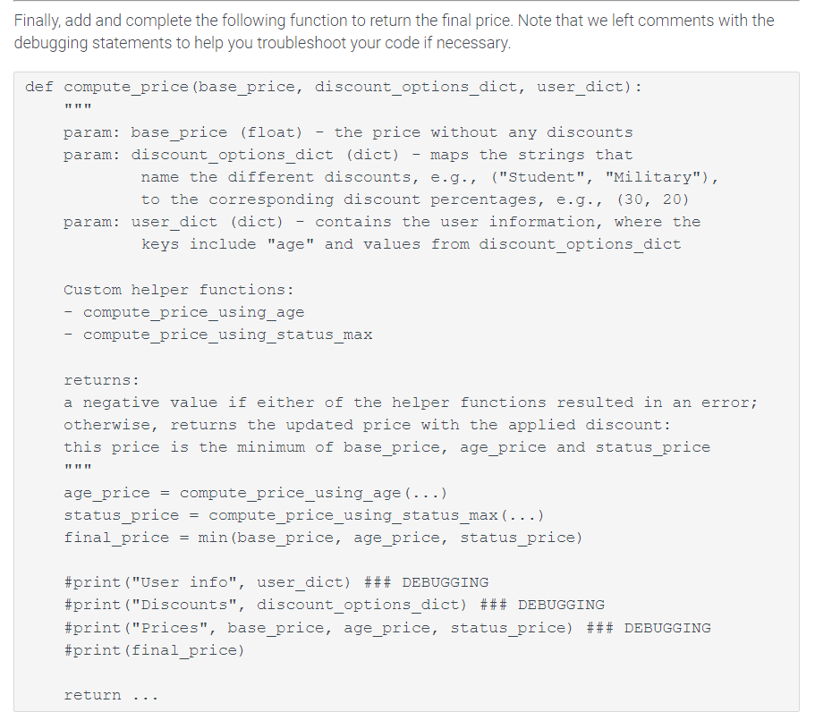 Solved Finally, add and complete the following function to | Chegg.com