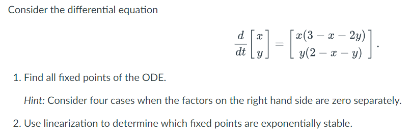 Solved Consider the differential equation | Chegg.com