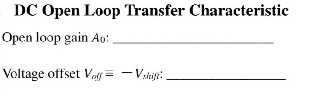 Solved DC Open Loop Transfer Characteristic Open loop gain | Chegg.com