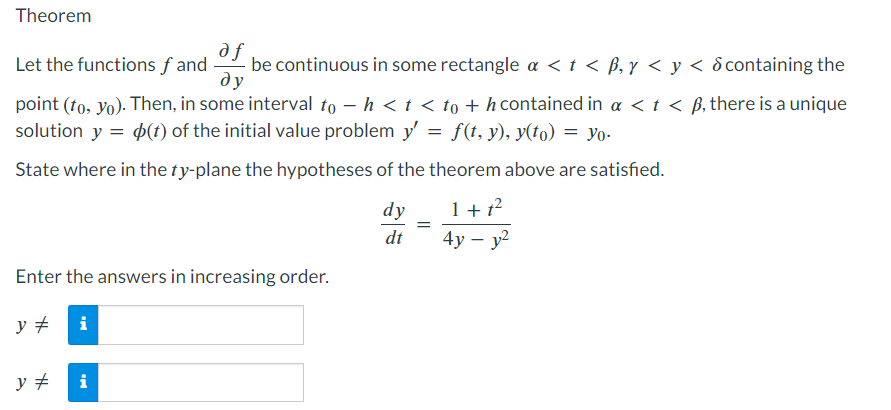 Solved TheoremLet the functions f ﻿and delfdely ﻿be | Chegg.com