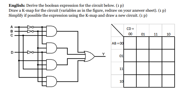 Solved English: Derive the boolean expression for the | Chegg.com