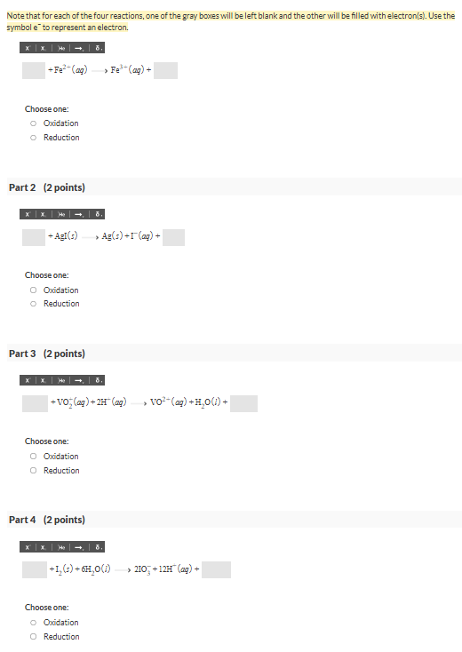 Solved Note that for each of ﻿the four reactions, one of | Chegg.com