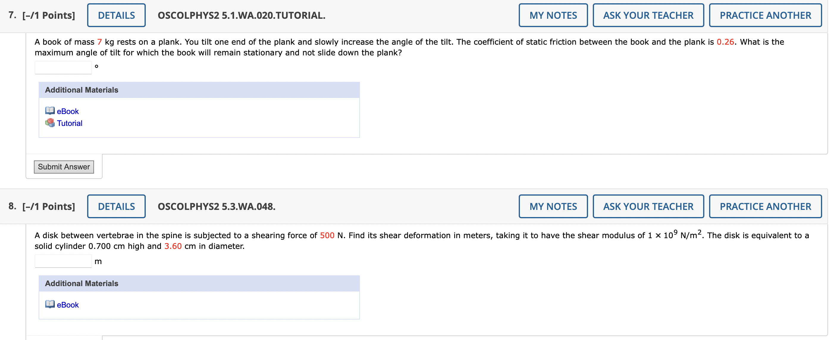 Solved [−/1 Points] OSCOLPHYS2 5.1.WA.020.TUTORIAL. maximum | Chegg.com
