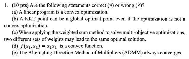 Solved 1. (10 pts) Are the following statements correct () | Chegg.com