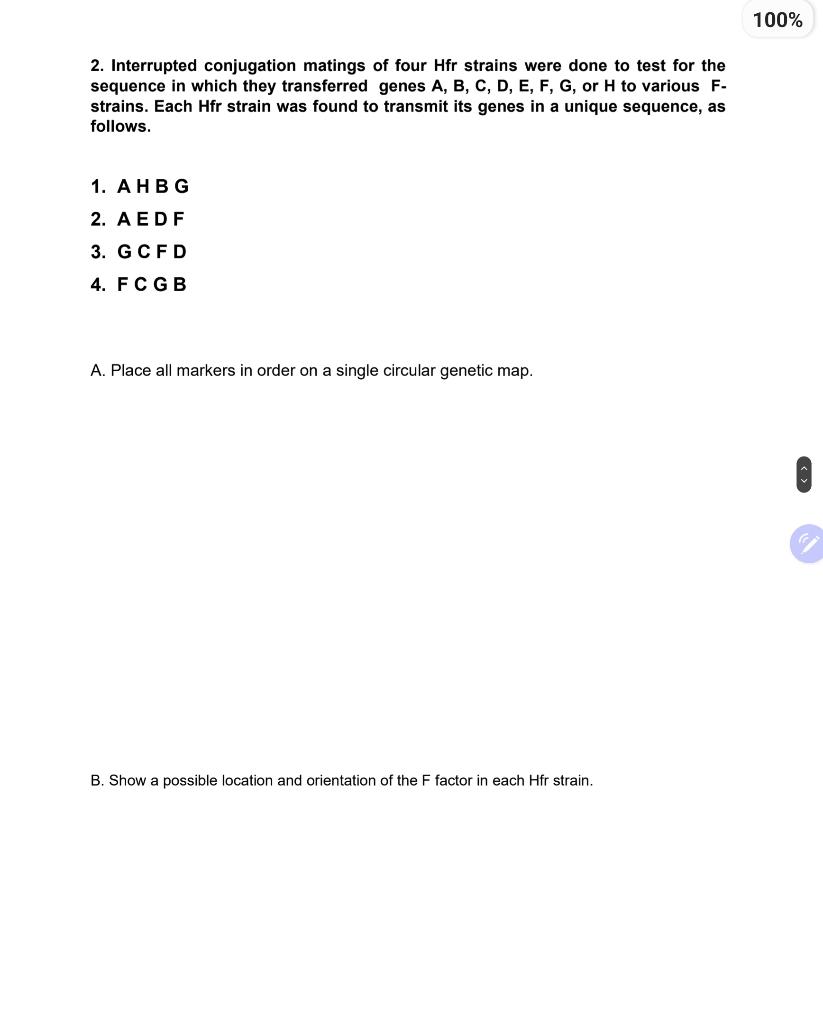 Solved 2. Interrupted conjugation matings of four Hfr | Chegg.com
