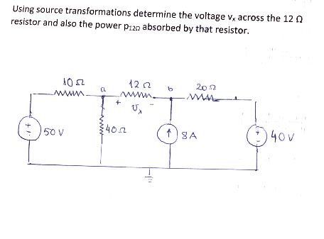 Solved Using source transformations determine the voltage V, | Chegg.com