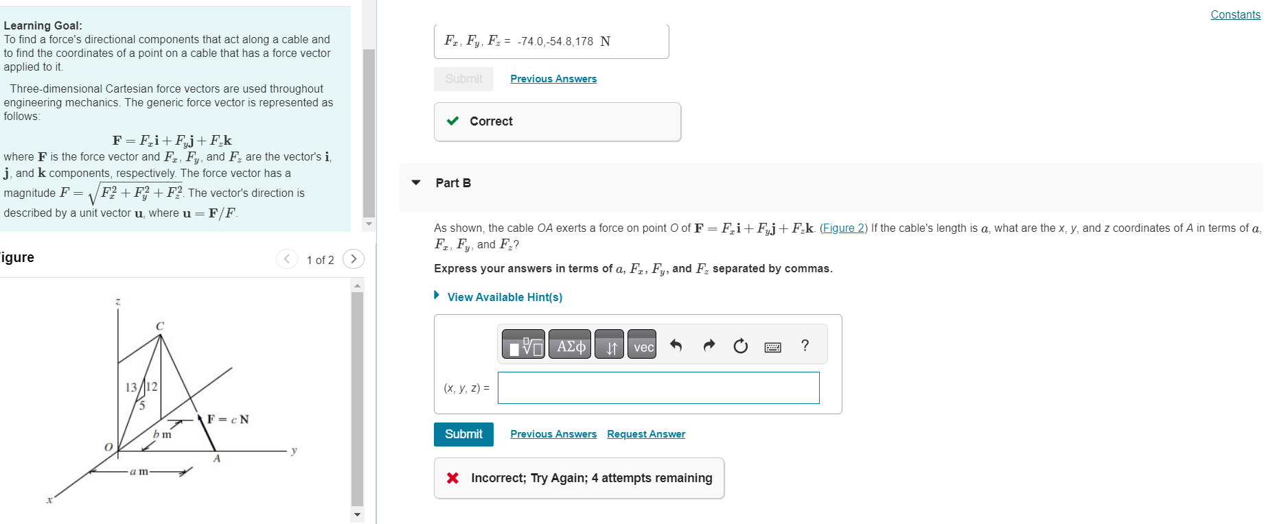 Solved Learning Goal: To find a force's directional | Chegg.com
