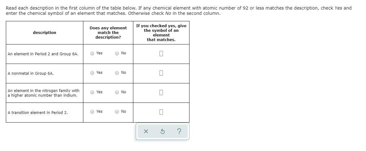 Solved Read each description in the first column of the | Chegg.com