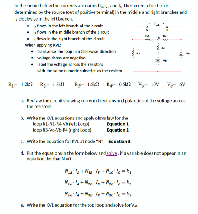 Solved In the circuit below the currents are named IA, IB, | Chegg.com