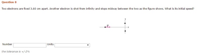 Solved Two electrons are fixed 3.60 cm apart. Another | Chegg.com