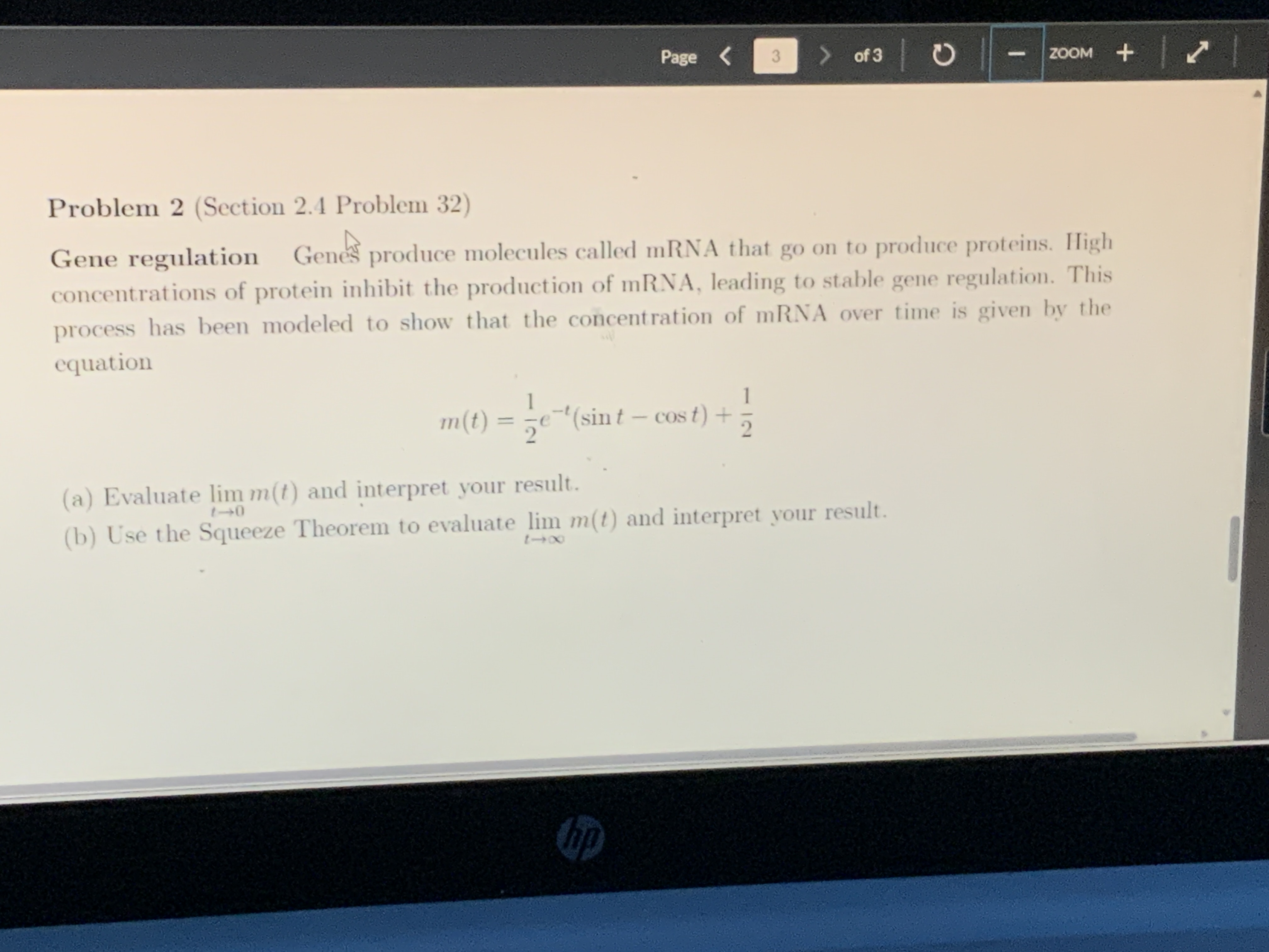 Solved Problem 2 (Section 2.4 Problem 32) Gene regulation | Chegg.com