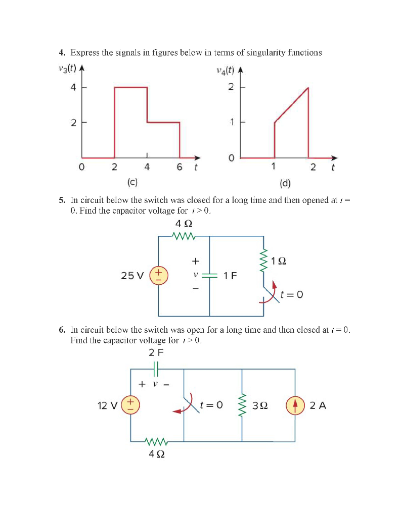 Solved Homework 6 (First Order Circuits) 1. The switch in | Chegg.com