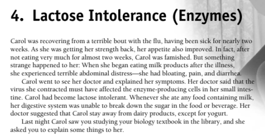 Solved Lactose intolerance: case study (from unit 1, | Chegg.com