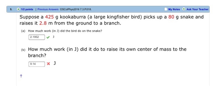 Solved 5. 1/2 points | Previous Answers 0SColPhys2016 | Chegg.com Solved 5. 1/2 points | Previous Answers 0SColPhys2016 | Chegg.com