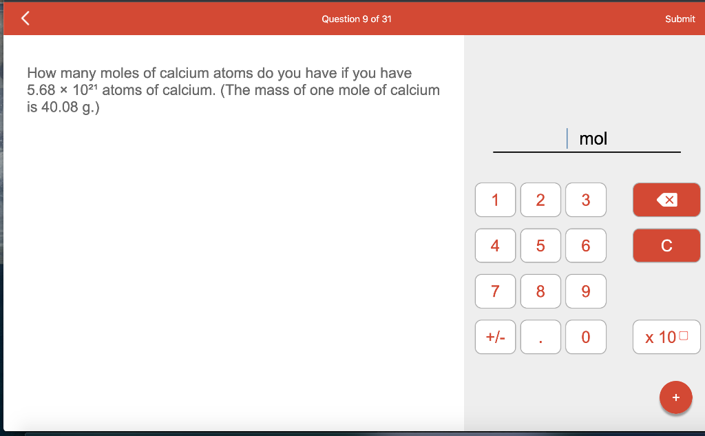 Solved How many moles of calcium atoms do you have if you | Chegg.com