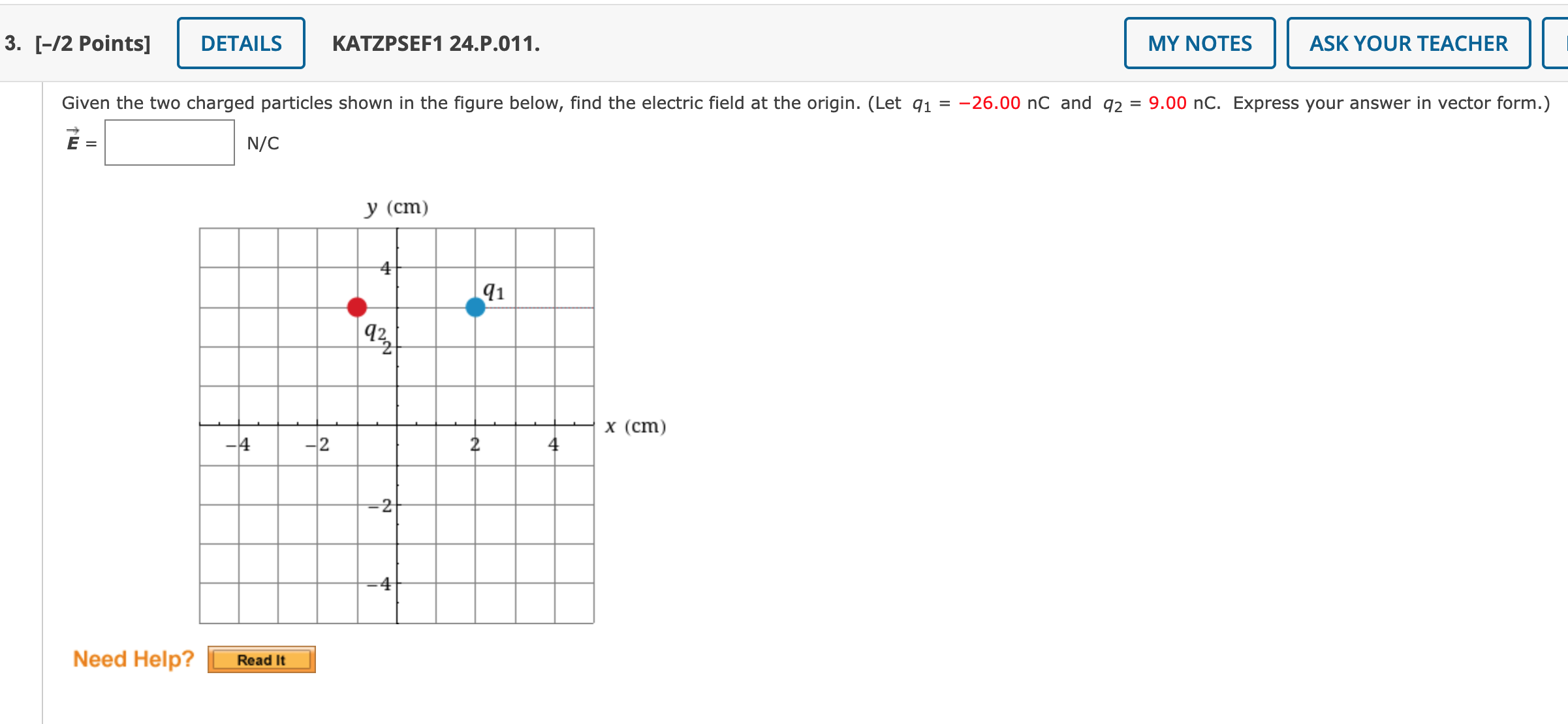 Solved Given the two charged particles shown in the figure | Chegg.com