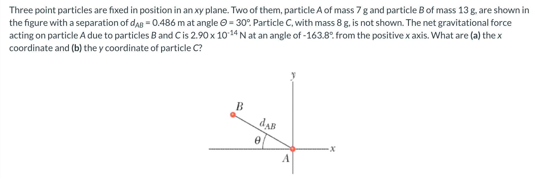 Solved Three point particles are fixed in position in an xy | Chegg.com