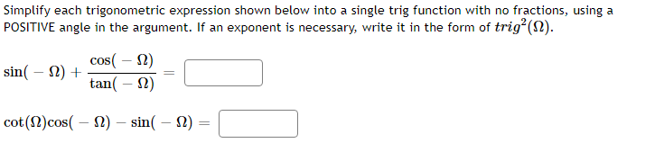 Solved Simplify each trigonometric expression shown below | Chegg.com