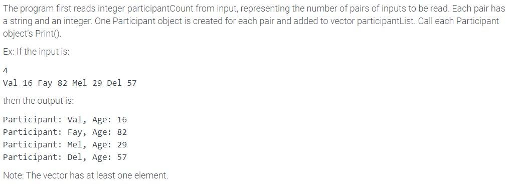Solved The Program First Reads Integer Participantcount From 