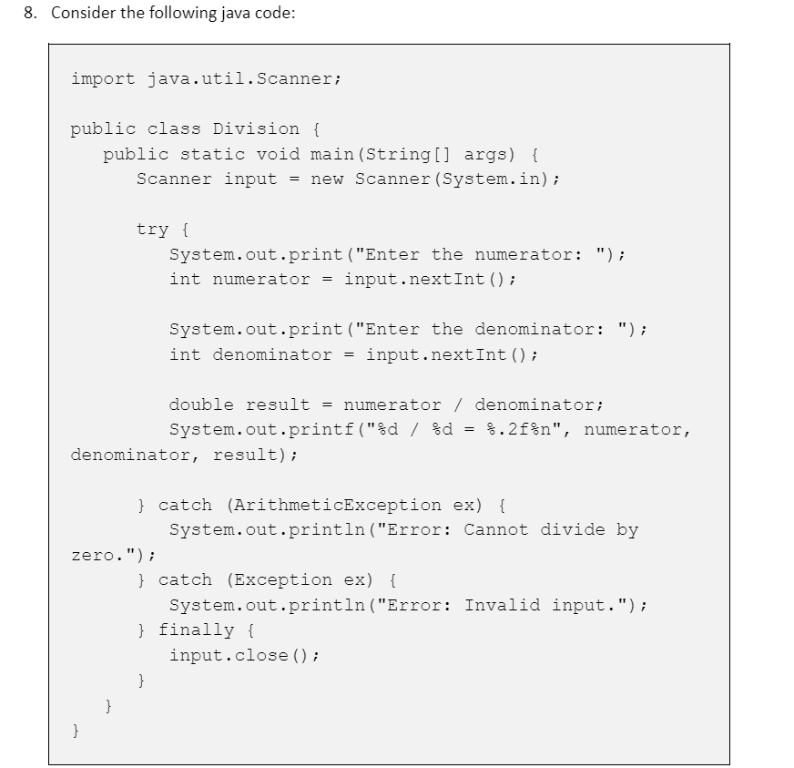 Solved When a method detects an error, it can create and | Chegg.com