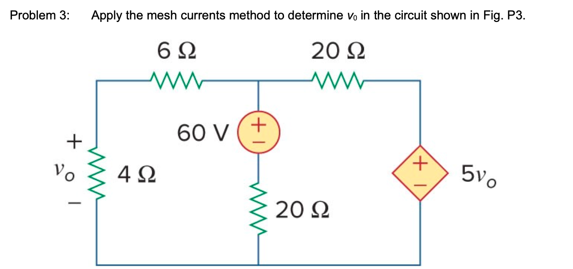 Solved Consider the circuit shown in Fig. P1. Apply the mesh | Chegg.com
