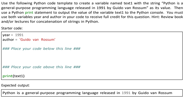 Solved Use the following Python code template to create a | Chegg.com