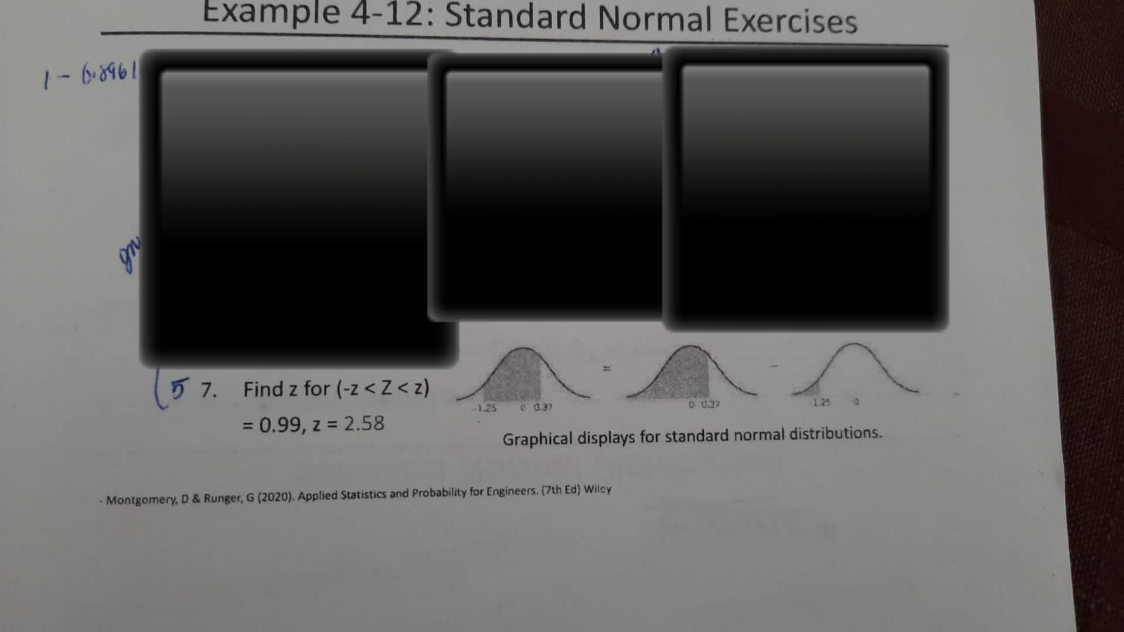 Solved Example 4-12: Standard Normal Exercises 1-6.8961 gn 5 | Chegg.com