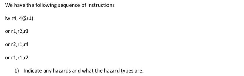 Solved As in a pipelining hazard in assembly language. | Chegg.com