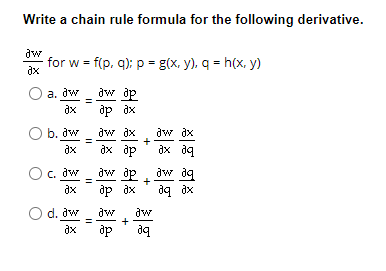 Solved Write a chain rule formula for the following | Chegg.com