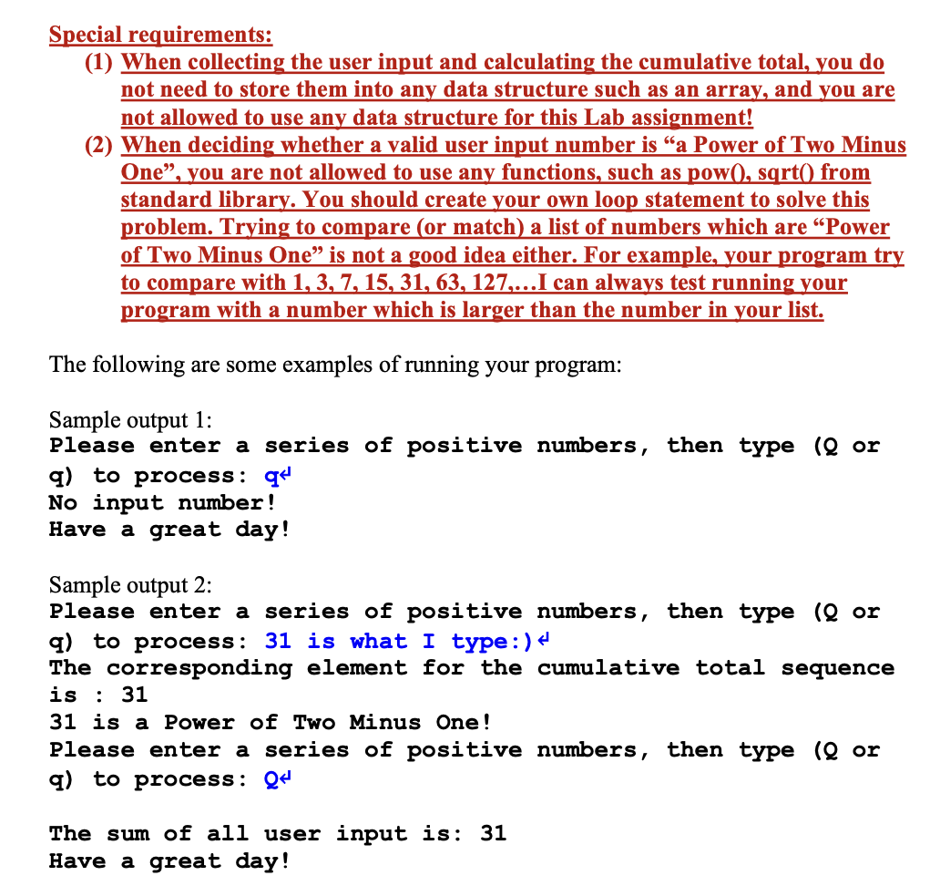 Solved Problem Statement Write a program that repeatedly | Chegg.com