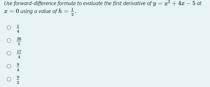 Solved Use forward-difference formula to evaluate the first | Chegg.com