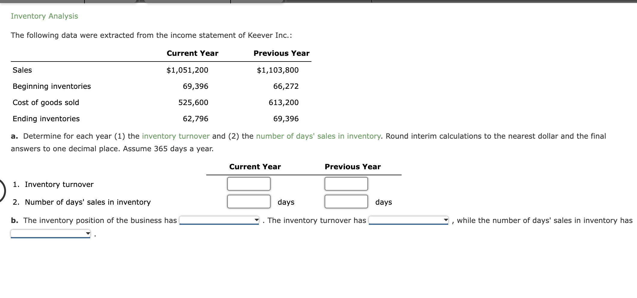 Solved b. The liquidity of Nilo has from the preceding year | Chegg.com